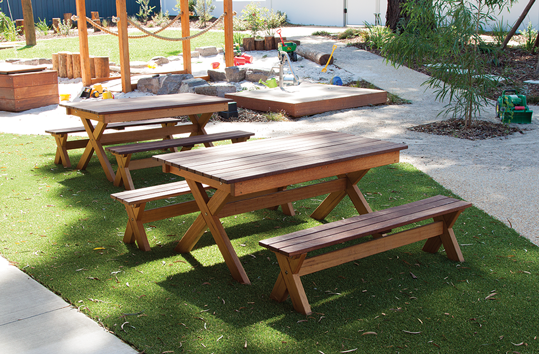 Buy PSE Free Standing Rectangle Table & Bench Seats $849
