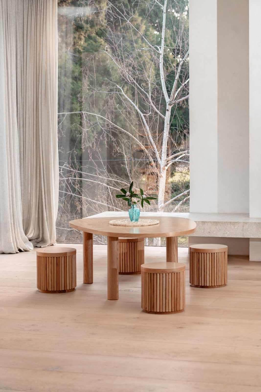 Oak Fluted Stool | Preschool Equipment Australia