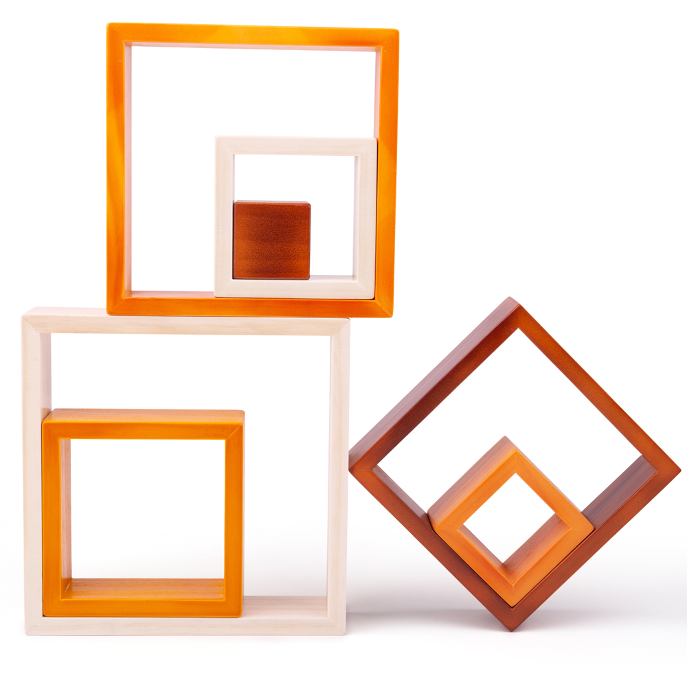 Kids' Wooden Natural Stacking Squares | Preschool Equipment Australia