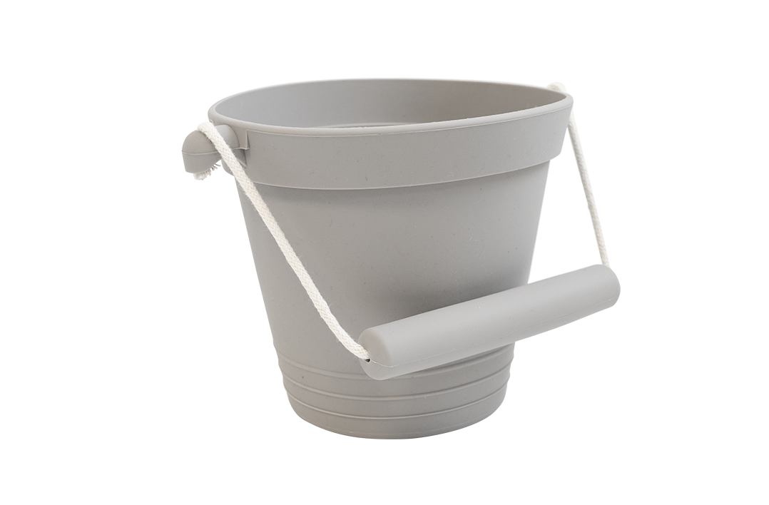 Kids' Silicone Bucket Stone Grey | Preschool Equipment Australia