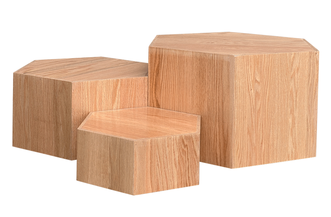Buy PSE Oak Hexagon Nesting Tables $749