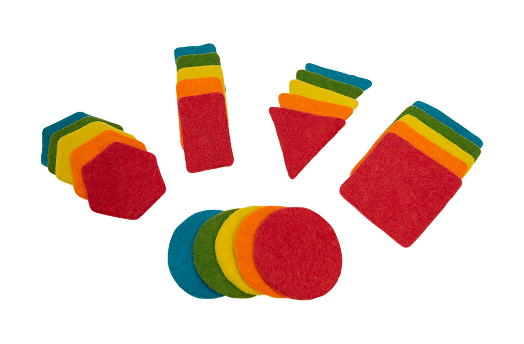 Felt Shapes Vibrant 25pc | Preschool Equipment Australia
