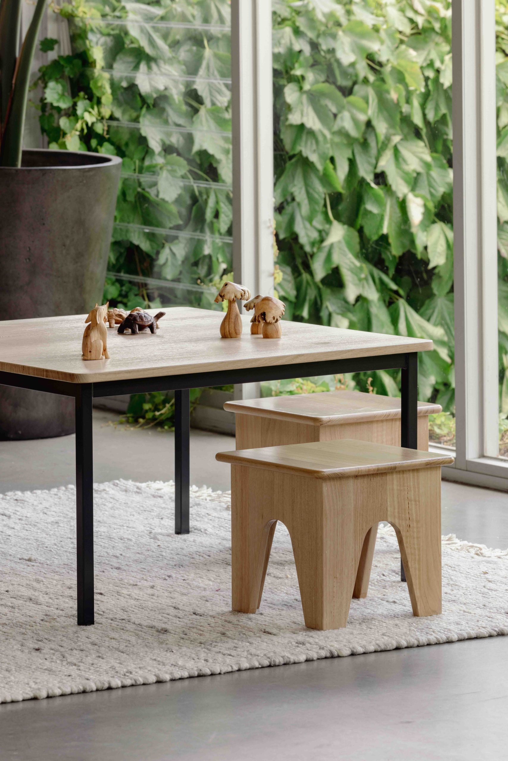 Oak Square Stool | Preschool Equipment Australia