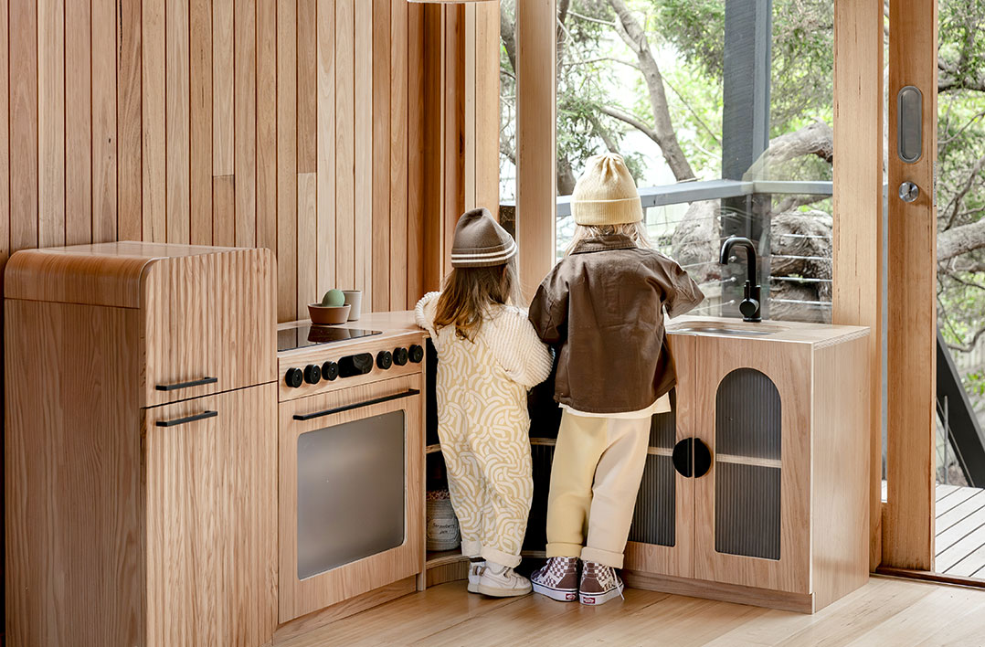 Oak Fluted Home Corner Set | Preschool Equipment Australia