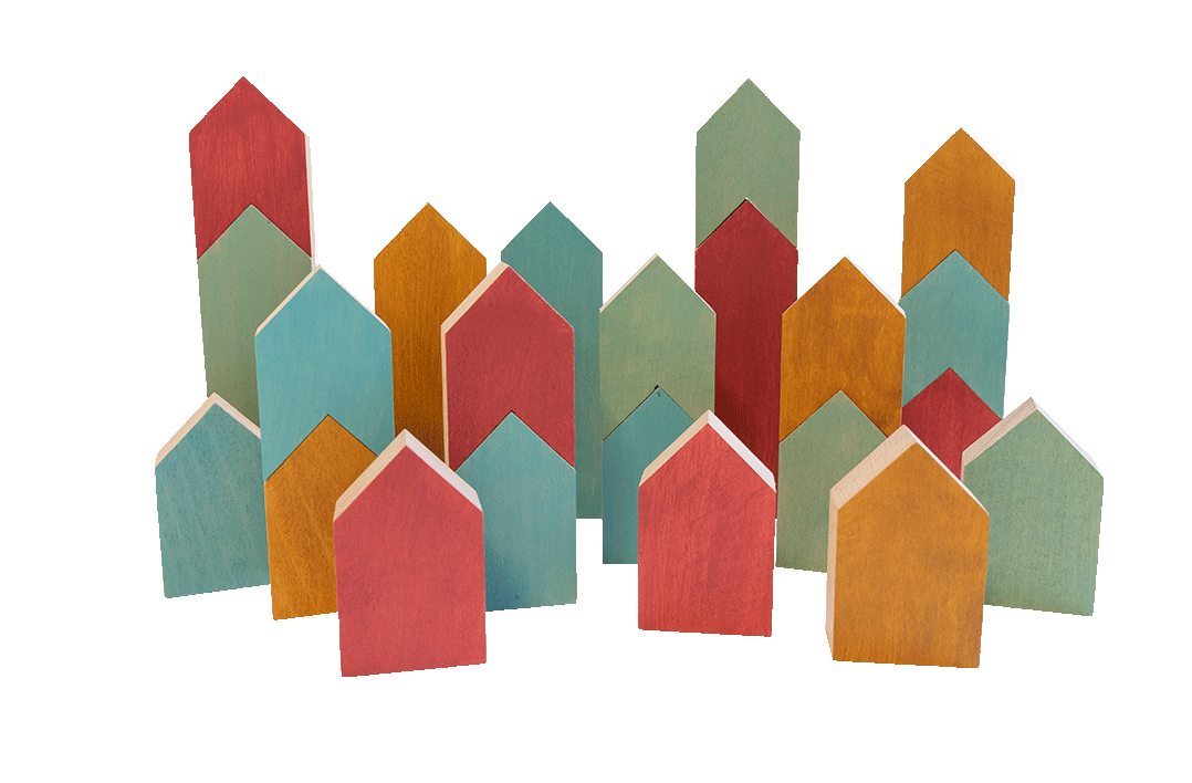 City Scape Wooden Coloured Blocks 22pc | Preschool Equipment Australia