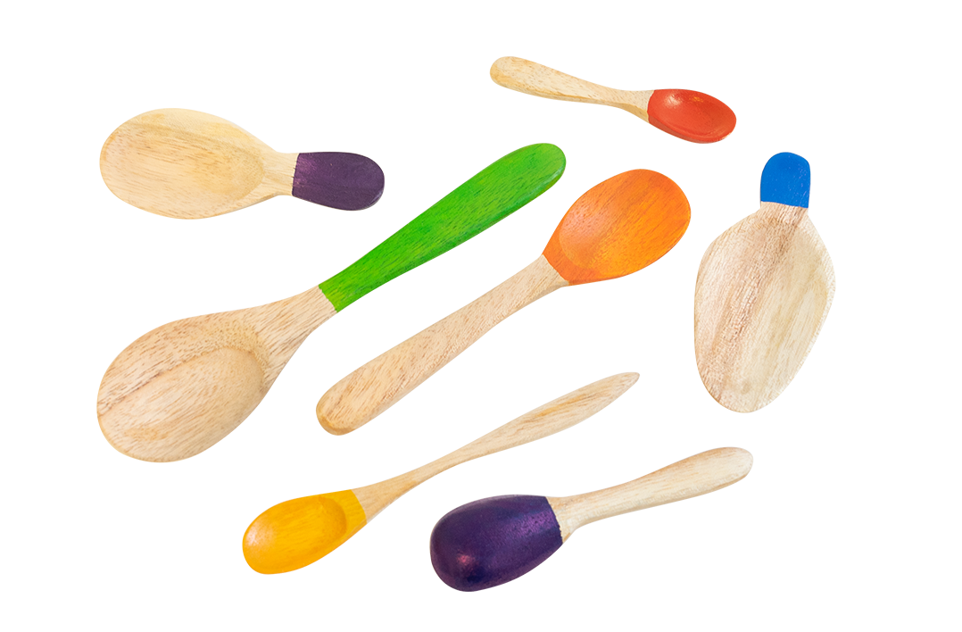 Kids' Rainbow Wooden Spoons | Preschool Equipment Australia