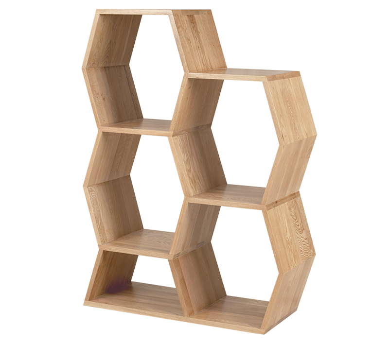 Oak Tall Honeycomb Display Shelf | Preschool Equipment Australia