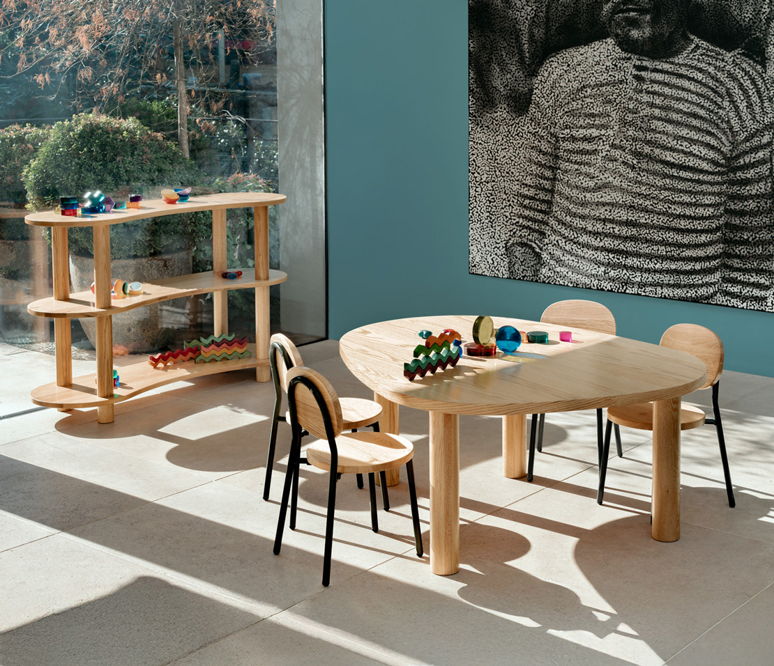 Buy PSE Oak Leni Organic Shape Table $599