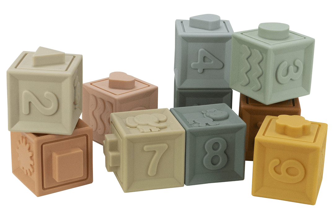 Kids' Silicone Building Cubes 10pc | Preschool Equipment Australia